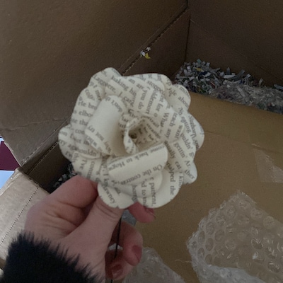 Book Page Paper Flower Roses Handmade Paper Flowers Artificial Flowers ...
