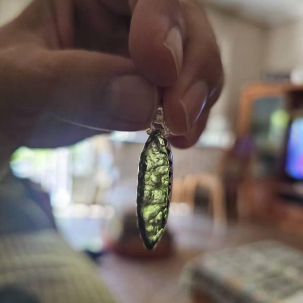 Moldavite Stone Pendant, Large Moldavite Crystal, Authentic Moldavite ...