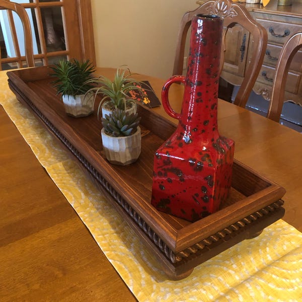 Wooden Centerpiece Tray French Country Tray Mantle Tray Rustic Riser ...