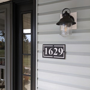 7x12 Metal Mailbox Sign Modern House Number Plaque Customizable Address ...
