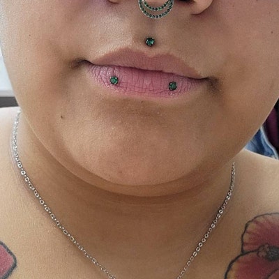 Large Spike Bridge Piercing, 14g Internally Threaded Straight Barbell ...
