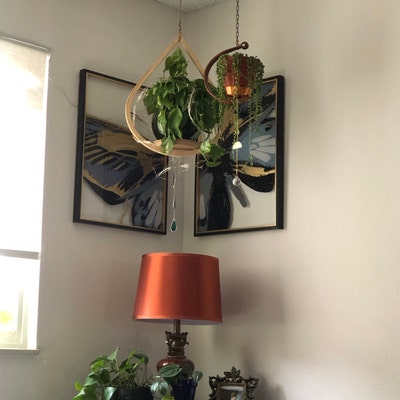 Wall Mount Diamond Planter With Saucer, Geometric Wall Planter ...