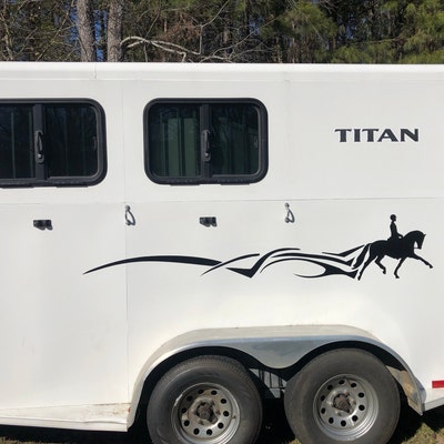 Horse Trailer Decals Set of Two Pinstripe Trail Riding - Etsy