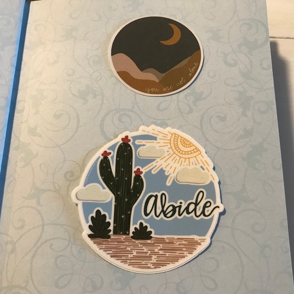 Abide, Vinyl Sticker, 3” Weatherproof Sticker - Etsy