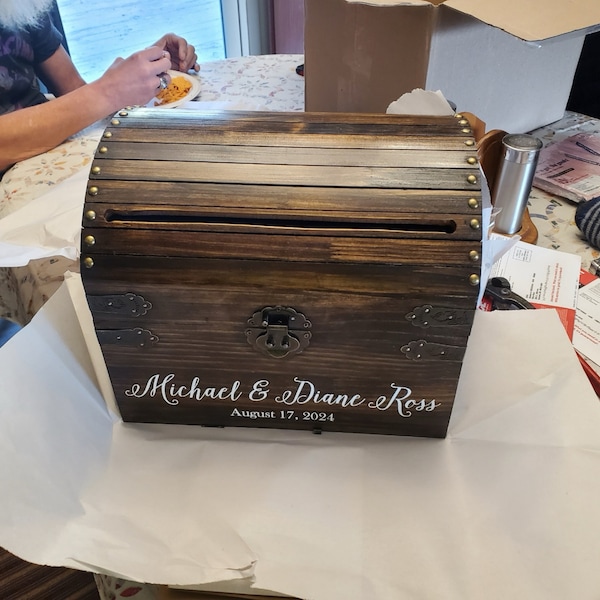 Boho Wedding Card Box, Rustic Card Box With Slot, Bridal Shower Card ...