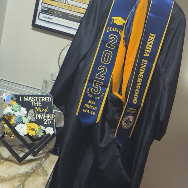 Personalized College Graduation Stole, Custom Grad Sash to Celebrate ...