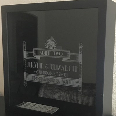 Personalized Ticket Shadow Box, Personalized Ticket Collection Box ...