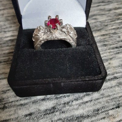 Bat Ring Bat Jewelry Silver Bat Ring Gothic Jewelry Gothic Rings Ruby ...