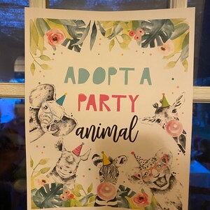 Four Ever Wild Birthday Sign Party Fourth Birthday 4th Safari Animals ...