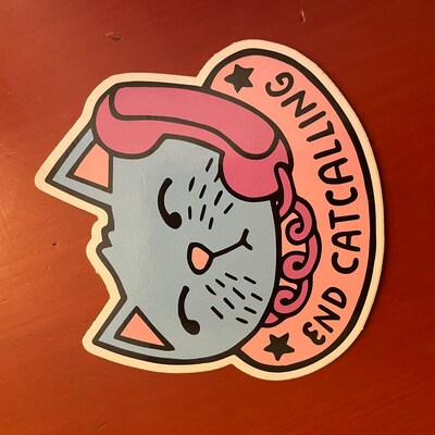 End Cat Calling Sticker // Vinyl Sticker Cute Stationery - Etsy