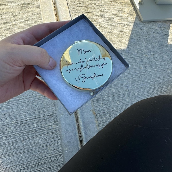 Custom Engraved Compact Mirror, Personalized Gift for Her, Your Own ...