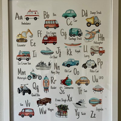 Transport ABC Transportation Alphabet Boys Room Decor Abc Poster ...