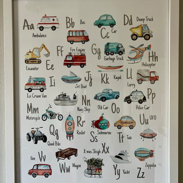 Transport ABC - Transportation Alphabet - Boys Room Decor - Abc Poster ...