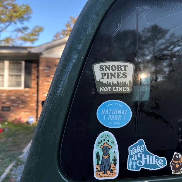 Snort Pines Not Lines, Outdoors Water Bottle Sticker, Funny Nature ...