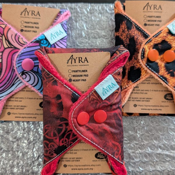 BLUE FLORA - Handmade All Purpose Wet Dry Bag, Cloth Pad Wrapper ...