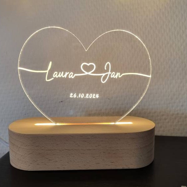 LED Heart Couple Name Light,shaped Name Light,custom Wedding Night ...