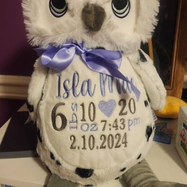 Personalized Birth Stats Stuffed Animal, New Baby Gift, Personalized ...