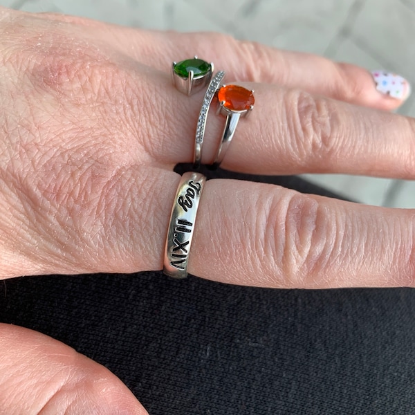 Coordinates Ring • Stacking Personalized GPS Ring • Latitude Longitude ...