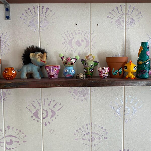 Cyclops Bottle Sculpture Clay Art Piece, Ocean Decor Monster Art ...