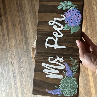 Teacher Name Sign, Custom Name Sign, Teacher Gift, Last Name Sign ...