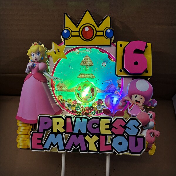 Princess Peach Cake Topper, Super Mario Princess Cake Topper, Shaker ...