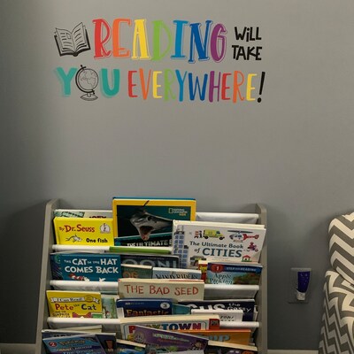 Reading Will Take You Everywhere Wall Decal Classroom Vinyl Library ...