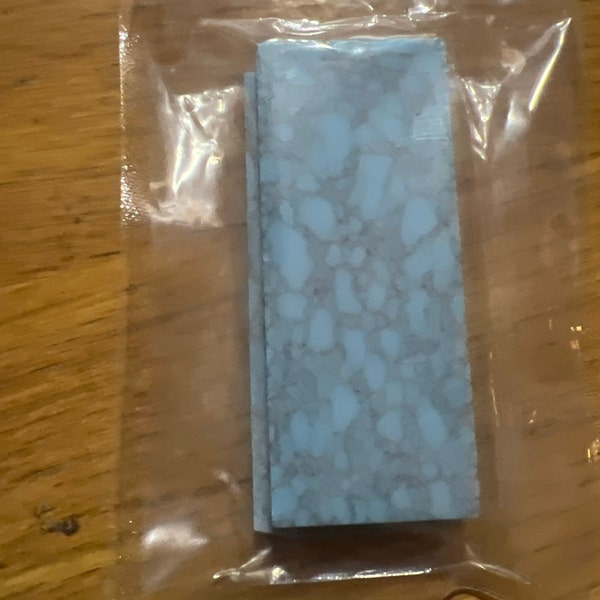 1PAIR 35mmx90mmx5mm Reconstitute Arizona Turquoise Resin Recon Stone ...