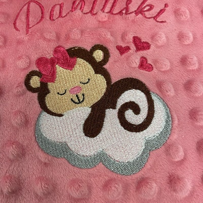 Cute Monkey Machine Embroidery Design, Mini Monkey Embroidery Design ...