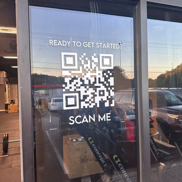 Custom QR Code and Line of Text, Custom QR Code Window Decal, Scannable ...