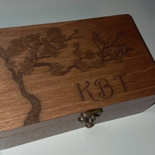 Personalized Wooden Box With Engraved Name, Custom Keepsake Box ...