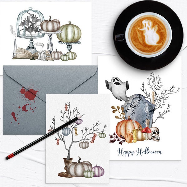 Halloween Scene Creator / Movable Isolated Elements / PNG JPG and PSD ...