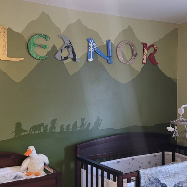 Middle Earth Painted Letters - Hobbit Nursery Letters - Wizard Nursery ...