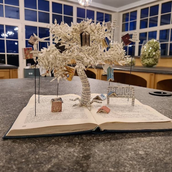 The Tree of Knowledge Book Sculpture - Altered Book Art - Made to Order ...