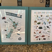 Map of New Zealand Cute Illustrated NZ Map Landmarks Print New Zealand ...