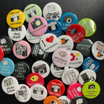 Photographer Pins 10 Pack, Photography Party Favors, 1 or 1.5 or 2.25 ...