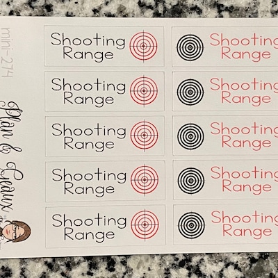 Shooting Range Planner Stickers, Handgun Sticker, Pistol Sticker ...
