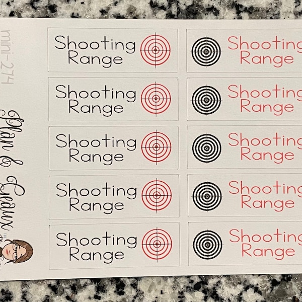 Shooting Range Planner Stickers, Handgun Sticker, Pistol Sticker ...