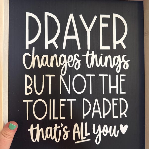 Farmhouse Bathroom Wood Sign: Prayer Changes Things Decor - Etsy