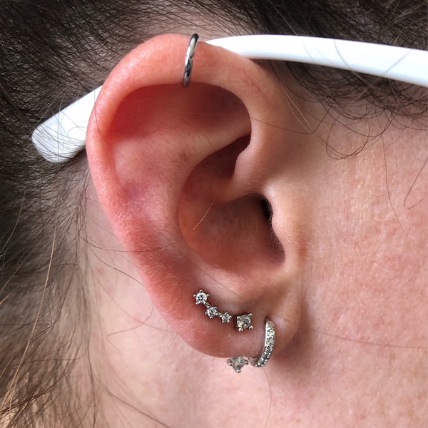 Front Back Earring Set • Ear Jacket • Dainty Ear Jacket • Gold Earrings • Ear Jacket Earrings ...