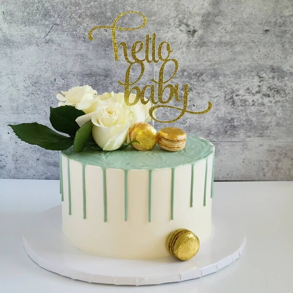 Hello Baby Cake Topper, Baby Party, Baby Sprinkle, Baby Shower, New ...