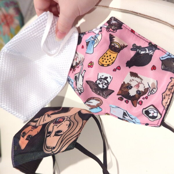 Cat Meme Mask Bundle of 2 Meme Angry Woman Vs Cat Face Mask, Crying Cat ...