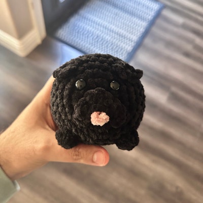 Crochet Potato Pug Dog Chenille Yarn Pug Puppy Amigurumi Plushie Angel ...