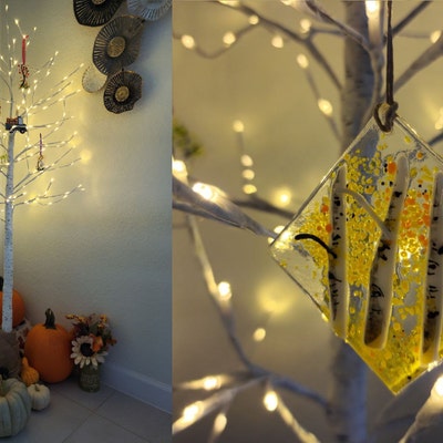 Aspen Grove Round Fused Glass Panel - Etsy