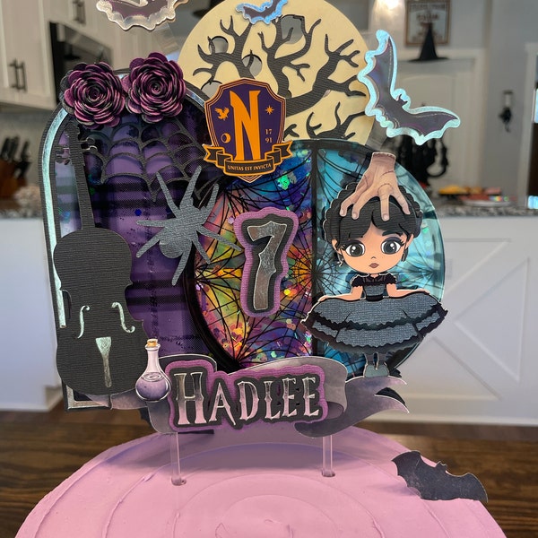 Wednesday Cake Topper, Wednesday Birthday Party, Centerpiece, Wednesday ...