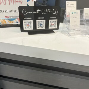 Wood Social Media Sign ENGRAVED/ Single or Double QR Code Sign - Etsy