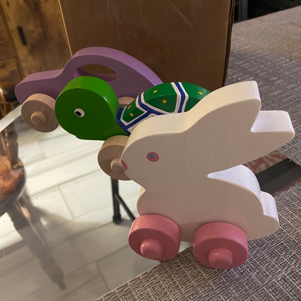 Natural Wood/wooden Bunny Toy, Rabbit Toy Gift Kids - Toy Bunny ...