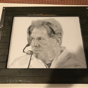 Nick Saban 11x14 Pencil Drawing Print Alabama Crimson Tide - Etsy