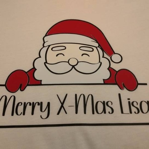 Santa Split Monogram SVG, Christmas Cut File, Santa Claus Name Label ...