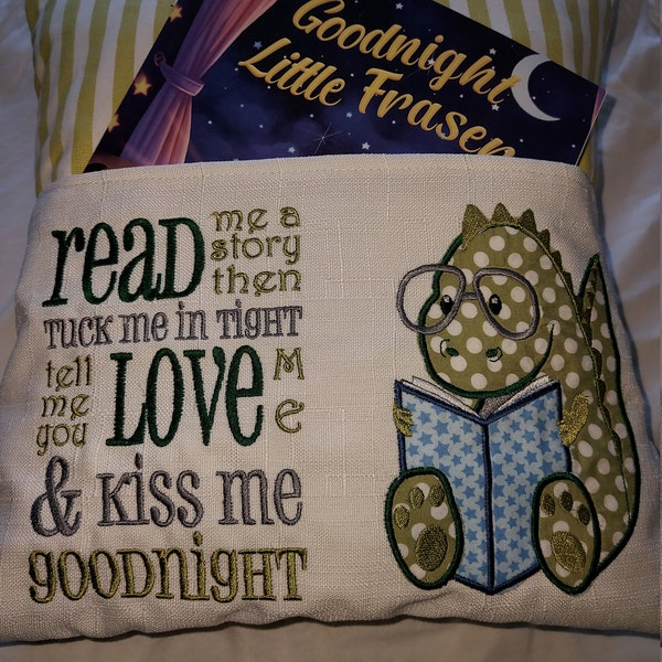 Book Cushion-children's Reading Pillow~personalised Cushion With Pocket ...