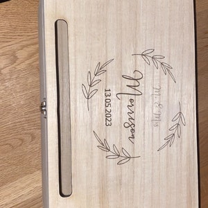 Personalised Wooden Card Box Post Box, Wedding Cards Memory Box ...